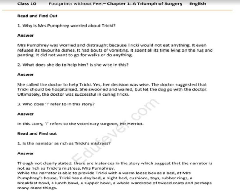 CBSE Class 10th English Footprints without Feet NCERT Solutions