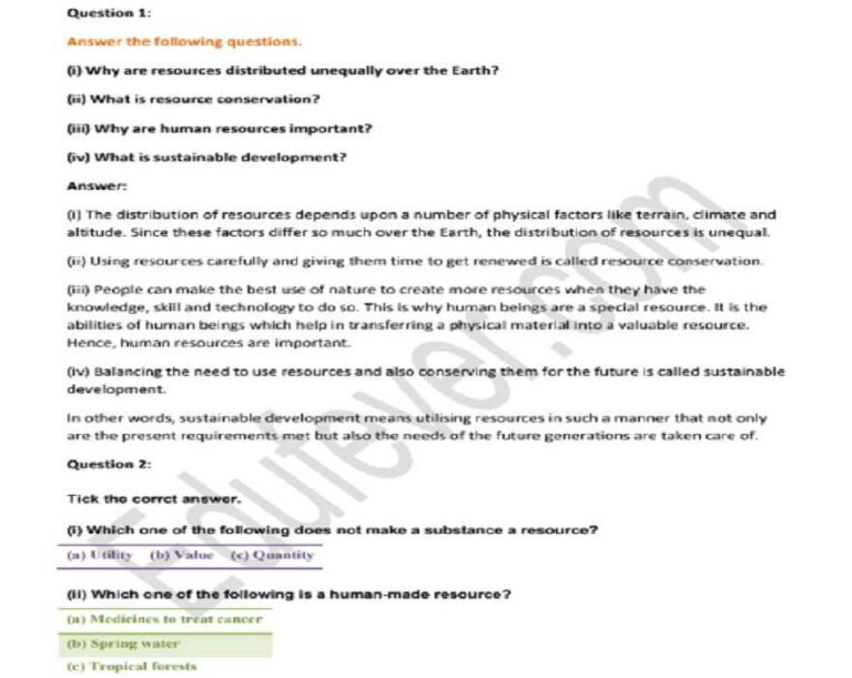 CBSE Class 8th Resources and Development NCERT Solutions