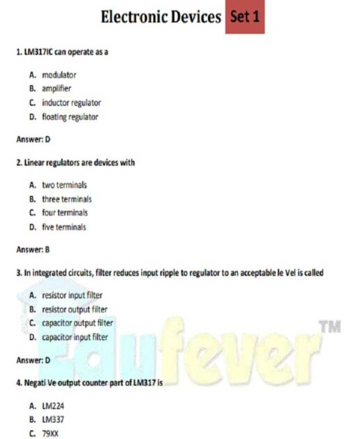 Class 12th Electronic Device MCQ E-Book