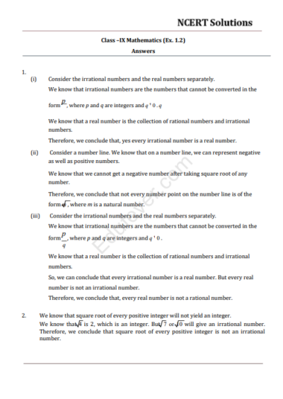 CBSE Class 9th Maths NCERT Solutions in PDF