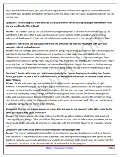CBSE Class 10th Understanding Economic Development NCERT Solutions