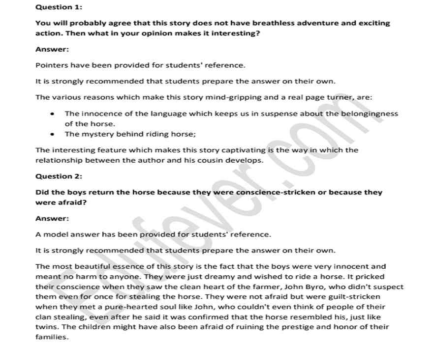 Class 11th English Snapshots NCERT Solutions In PDF