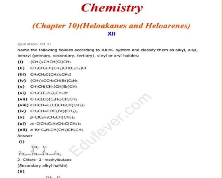 Class 12th Chemistry Part 2 NCERT Solutions in PDF