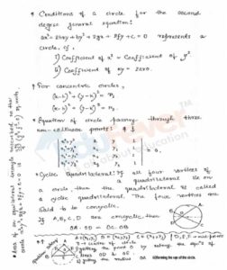 Circle Hand Written Notes for JEE Mains & Advanced Entrance Exam