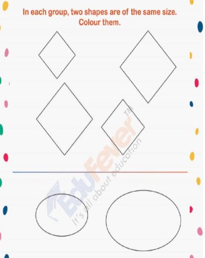 Class UKG - Color the Same Shapes Worksheets in PDF For Kindergarten