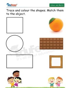 Class LKG - Colour and Match Worksheets in PDF For Kindergarten