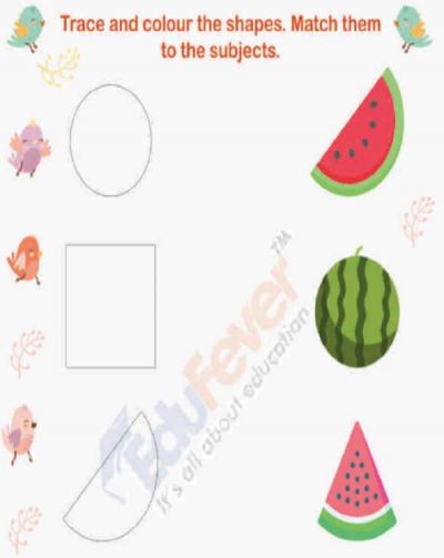 Class UKG-Set of 10 Color and Match Worksheet in PDF For Kindergarten
