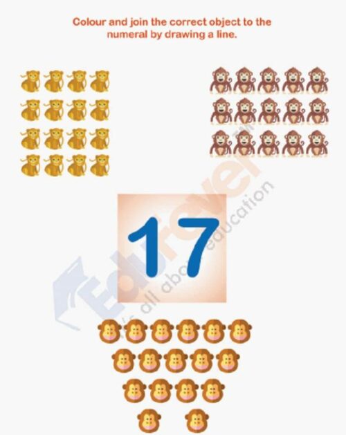 Class UKG - Set of 10 Count and Join Worksheet in PDF For Kindergarten