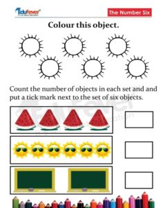 Class LKG - Counting And Coloring Worksheets in PDF For Kindergarten