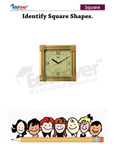 Class LKG - Identifying Square Shape Worksheet in PDF For Kindergarten