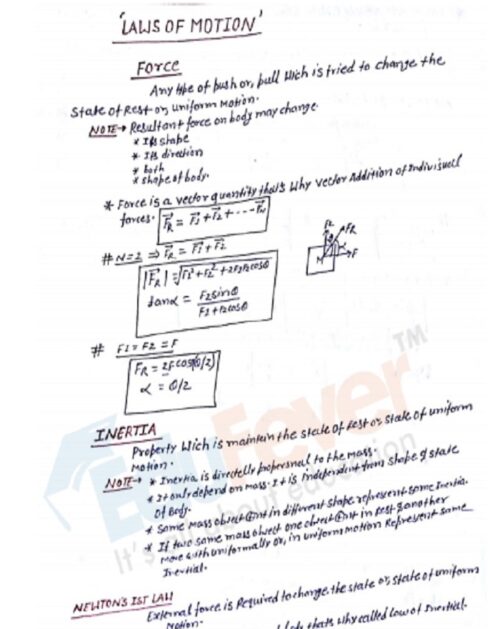 Kinetic Theory of Gases Hand Written Notes for JEE Mains & NEET