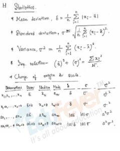 Statistics Hand Written Notes for JEE Mains & Advanced Entrance Exam