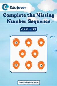 Class UKG - Complete the Missing Number Sequence Worksheets in PDF