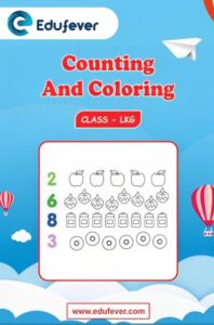 Class LKG - Counting And Coloring Worksheets in PDF For Kindergarten