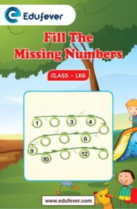Class LKG - Fill The Missing Number Math's Worksheets in PDF