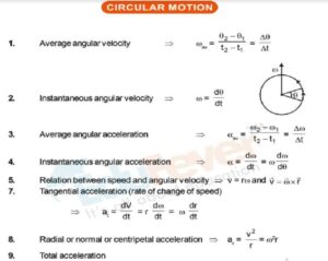 Circular Motion Revision Note for JEE Mains & NEET Entrance Exam