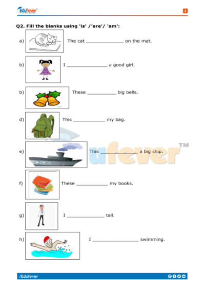 CBSE Class 1 English Practice Worksheet in PDF