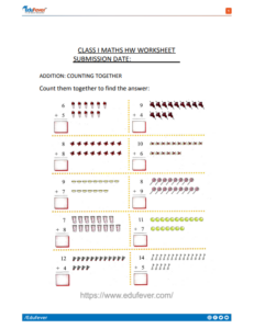 CBSE Class 1 Maths Practice Worksheet in PDF