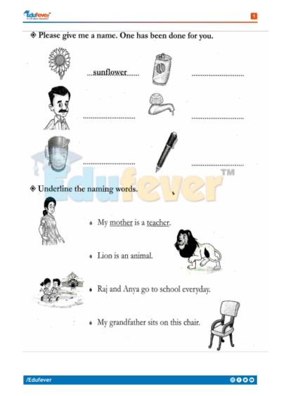 CBSE Class 1 English Worksheets in PDF