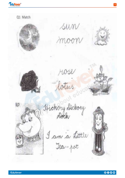 CBSE Class 1 General Knowledge Worksheet in PDF