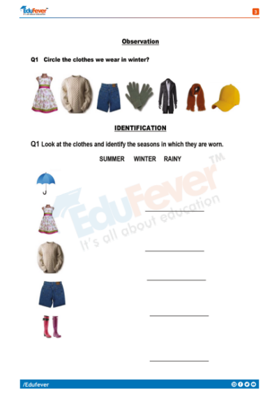 CBSE Class 1 EVS Practice Worksheet in PDF