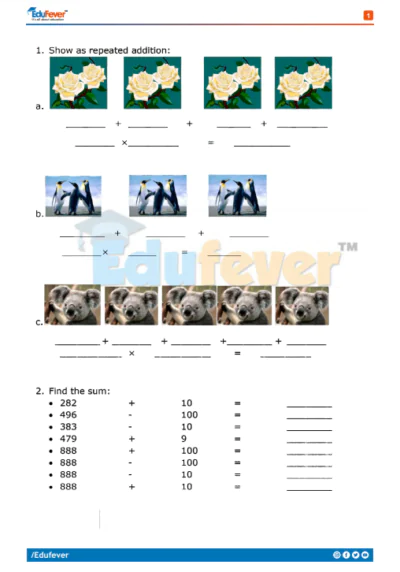 CBSE Class 2 Maths Worksheet in PDF