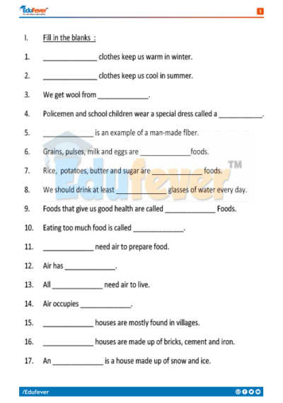 CBSE Class 2 EVS Activity Worksheet in PDF