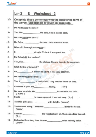 CBSE Class 2 English Printable Worksheet in PDF