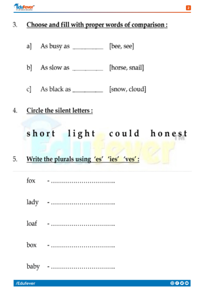CBSE Class 2 English Worksheets in PDF