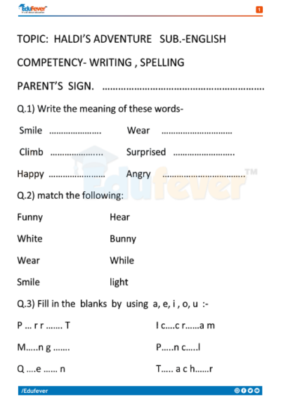 CBSE Class 2 English Worksheets in PDF