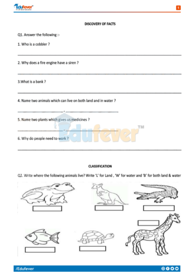 CBSE Class 2 EVS Question Bank in PDF