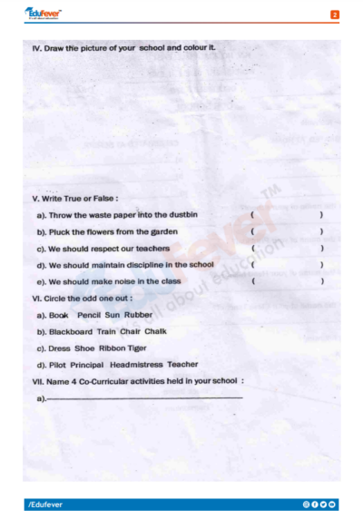 Cbse Class 2 Evs Holiday Homework In Pdf
