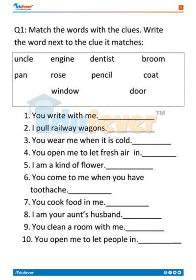 CBSE Class 2 English Revision Worksheet in PDF