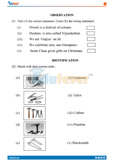 CBSE Class 2 EVS Worksheet in PDF