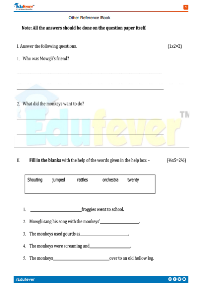 CBSE Class 2 English Sample Paper in PDF