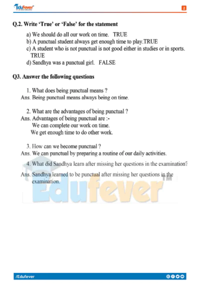CBSE Class 2 Moral Science Printable Worksheet in PDF