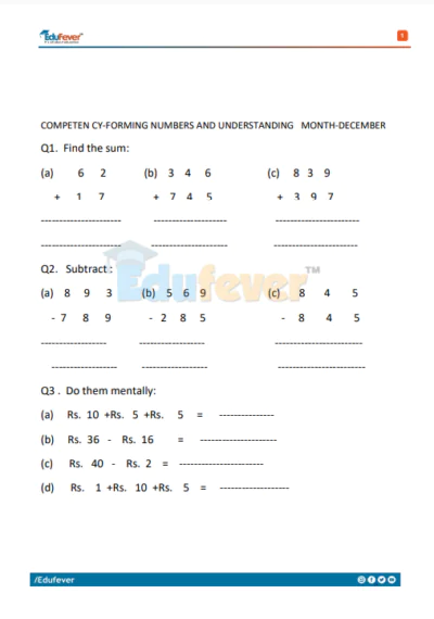 CBSE Class 3 Maths Worksheet