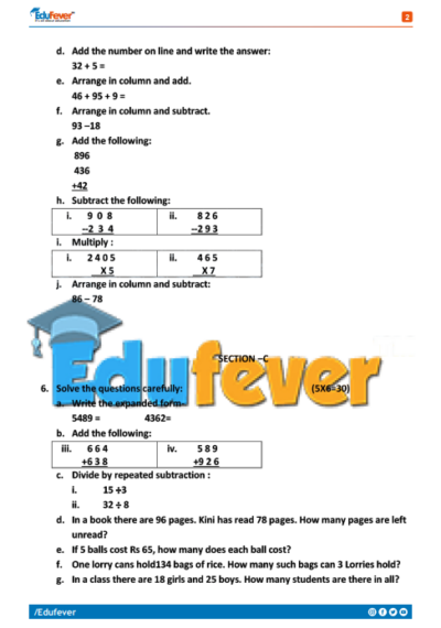 CBSE Class 4 Maths Sample Paper in PDF