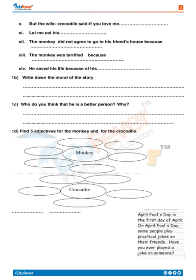CBSE Class 4 English Revision Worksheet in PDF