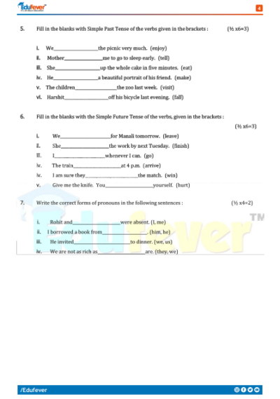 CBSE Class 4 English Sample Paper