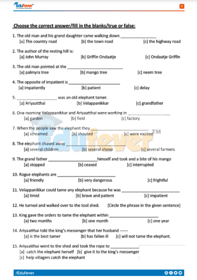 CBSE Class 4 English Holiday Homework in PDF