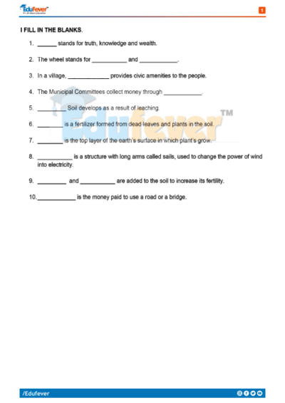 CBSE Class 4 Social Science Printable Worksheet in PDF