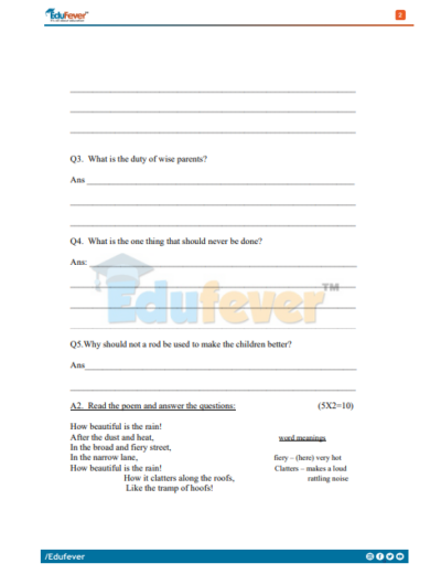 CBSE Class 5 English Sample Paper in PDF