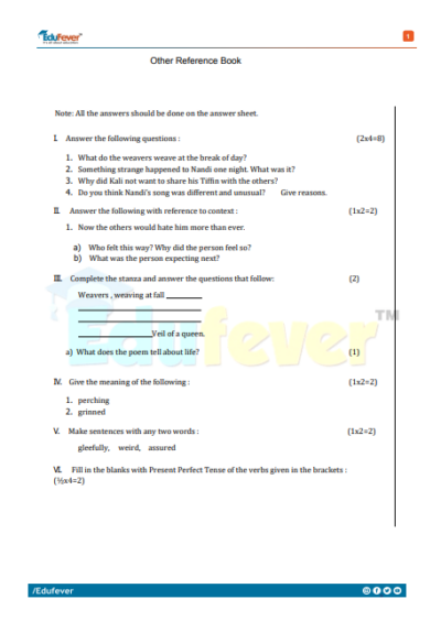 CBSE Class 5 English Question Paper in PDF
