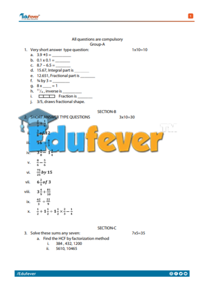CBSE Class 5 Maths Sample Paper