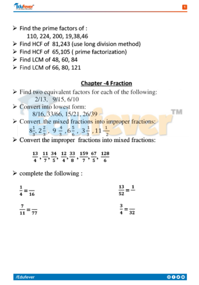 CBSE Class 5 Maths Practice Worksheet