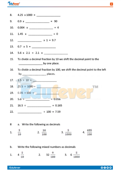 CBSE Class 5 Maths Holiday Homework