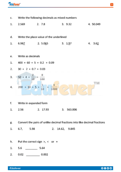 CBSE Class 5 Maths Holiday Homework
