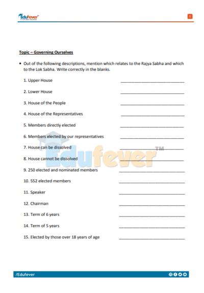 CBSE Class 5 Social Science Printable Worksheet
