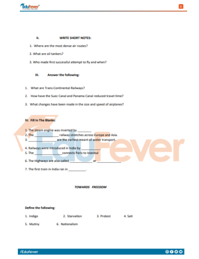 CBSE Class 5 Social Science Practice Worksheet